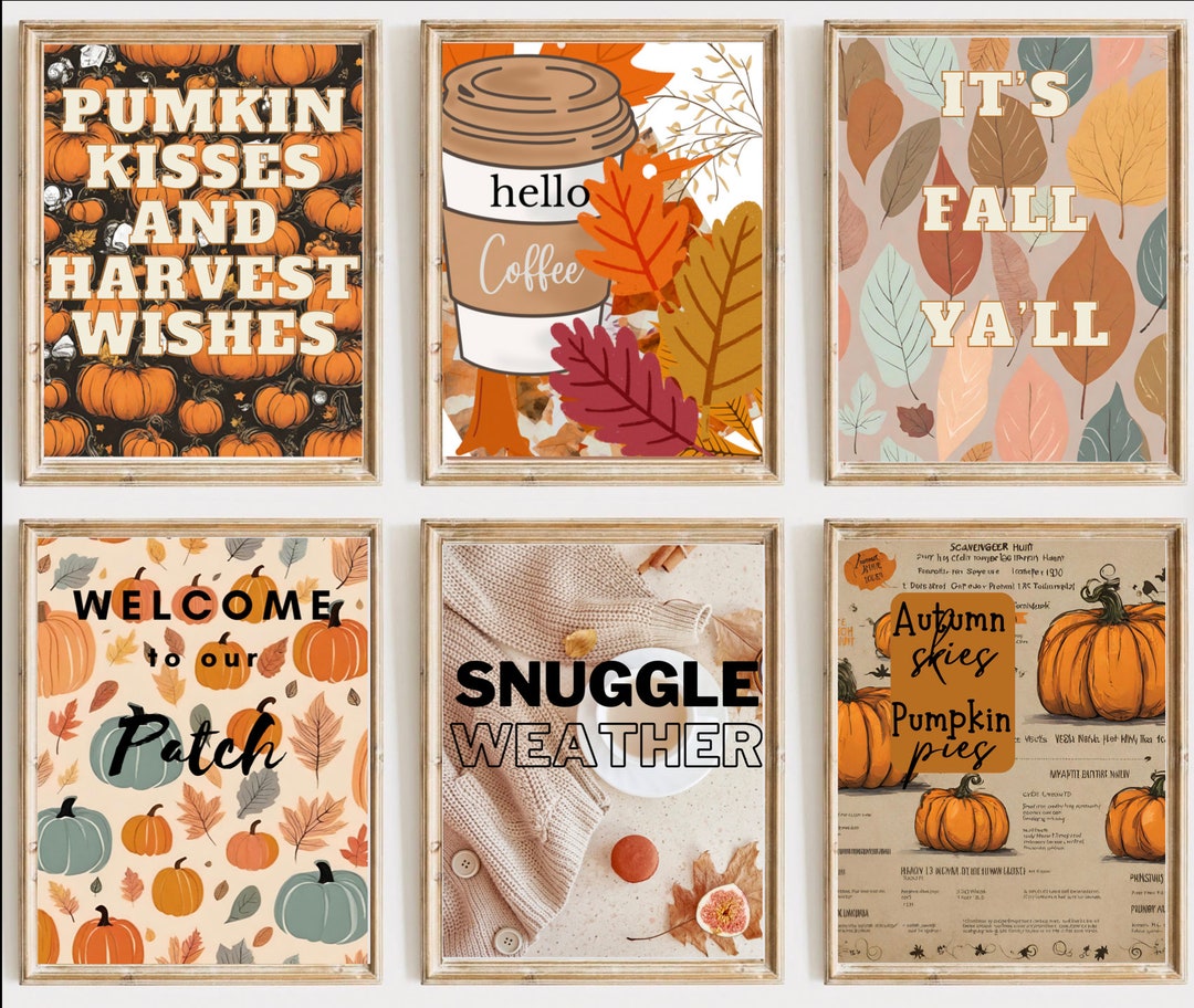 Fall Gallery Wall Set Prints-autumn Printable Art Gallery - Etsy