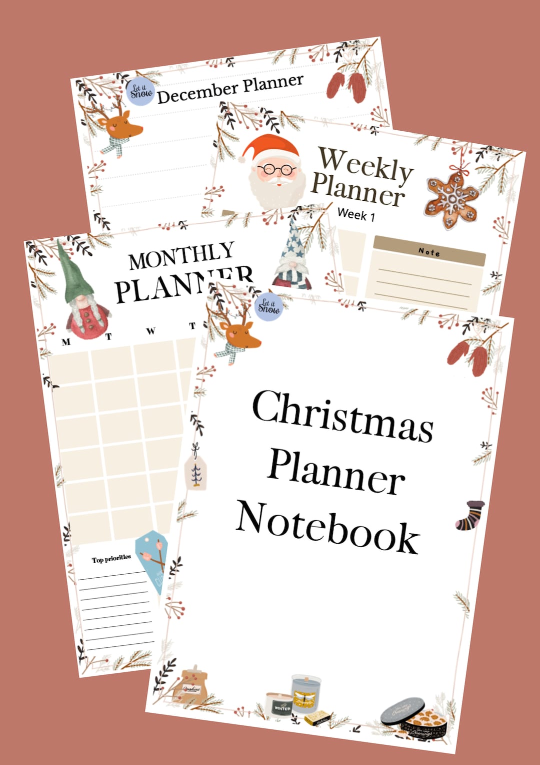 Remarkable 1 and 2, E-ink and Printable. "christmas Planner Notebook ...