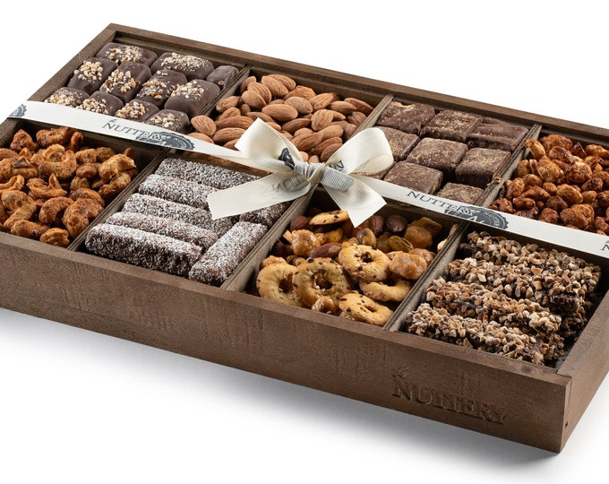 The Nuttery Wooden Signature Chocolates and Nuts Gift Tray-kosher ...