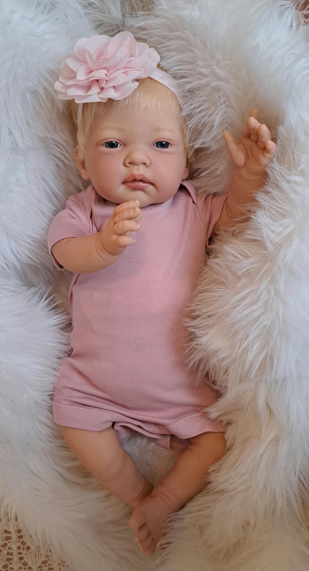 Sale Realistic 19" Micro Rooted Light Blonde Hair, Awake Reborn Baby ...