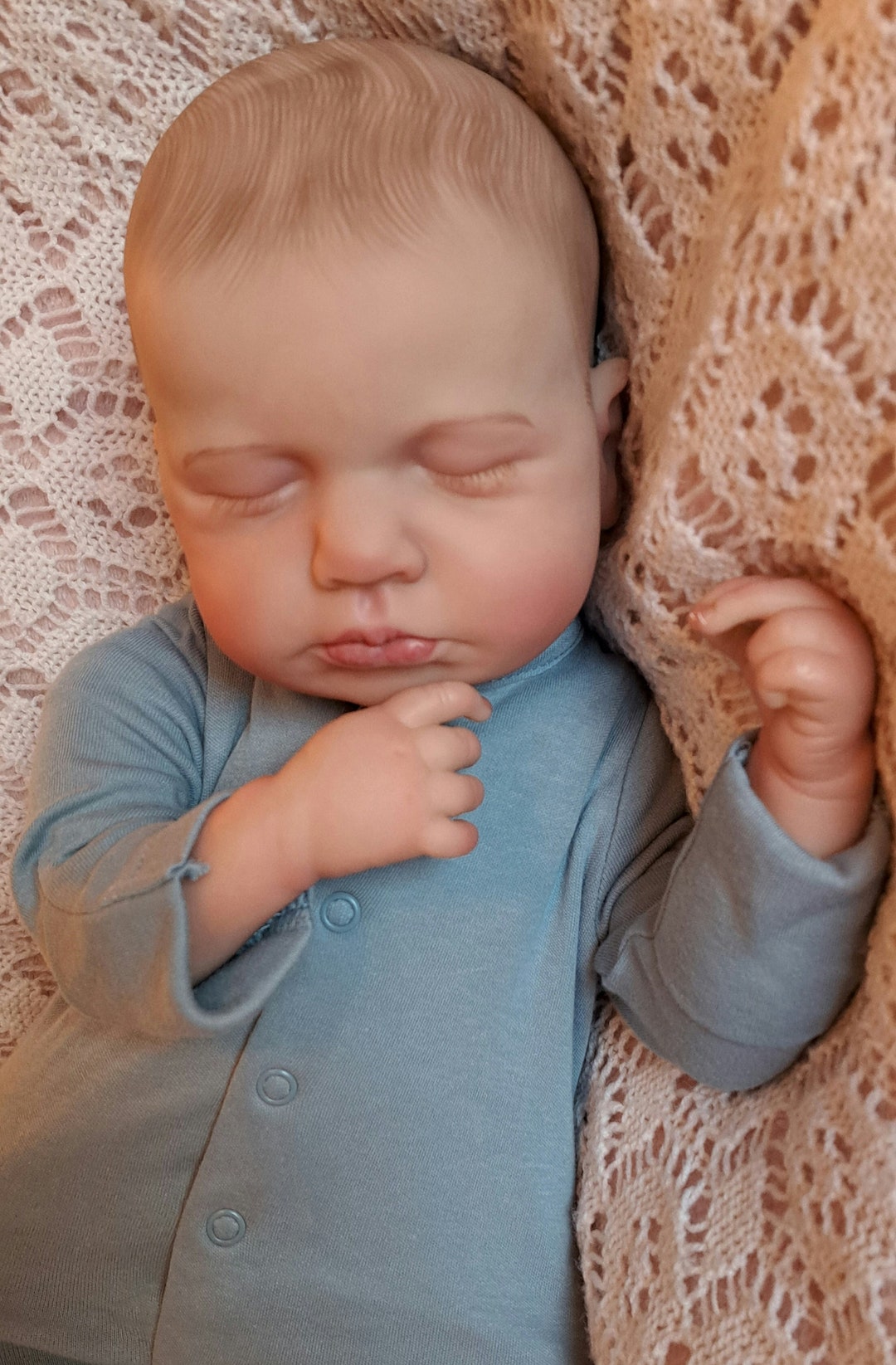 UK Realistic 20 Sleeping Reborn Baby Boy Doll Magnetic Dummy, Pacifier ...