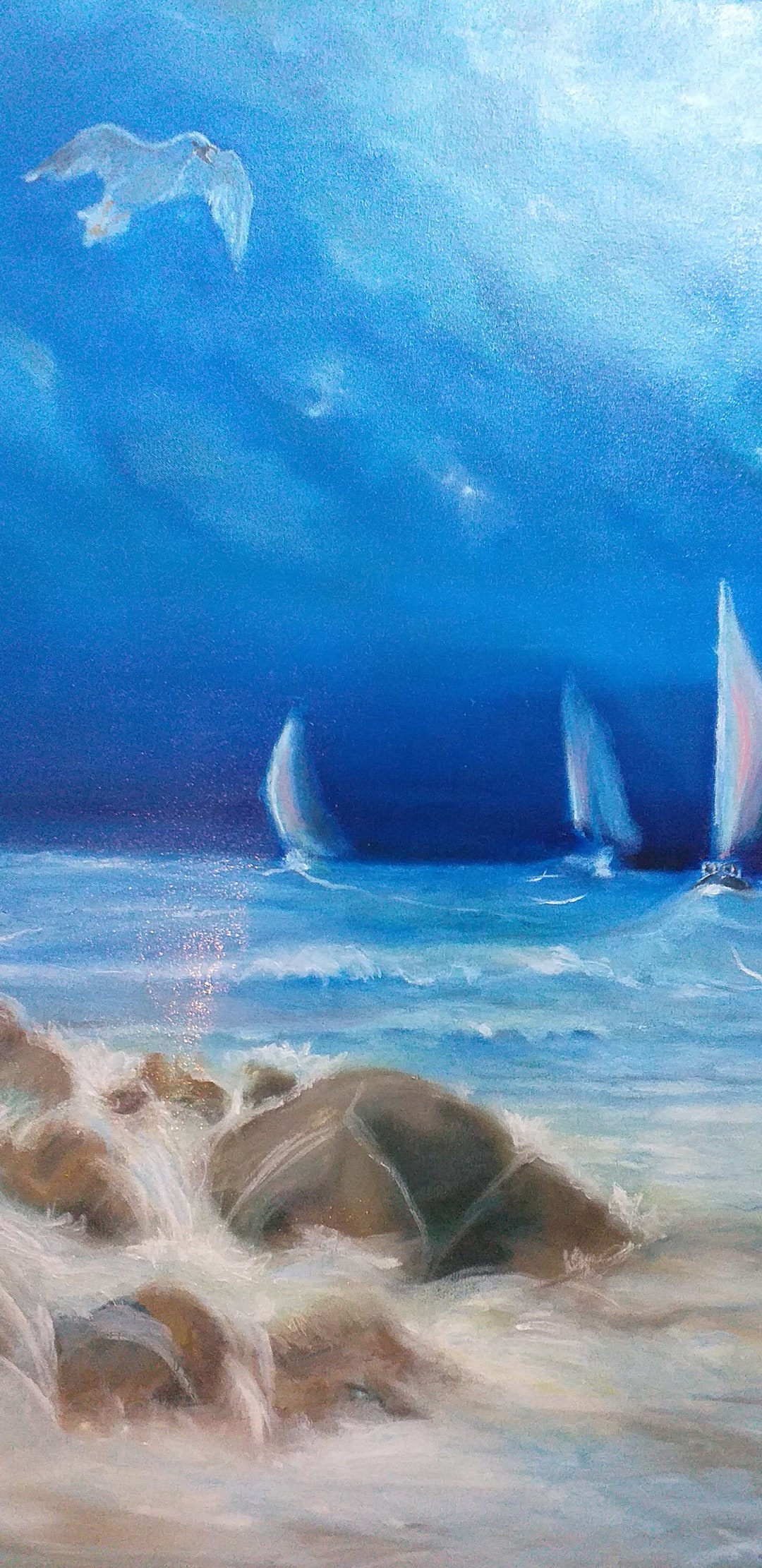 Painting of Deep Blue Sea, Pictorial Wall Decoration, for Those Who ...