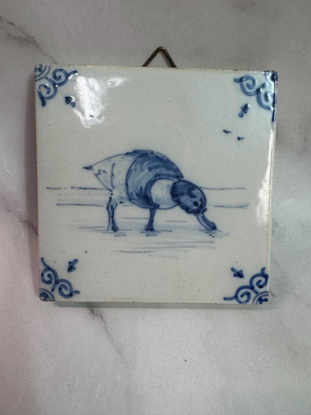 Vintage Blue White Delft Duck Decorative Hanging Mini Miniature Tile - Etsy