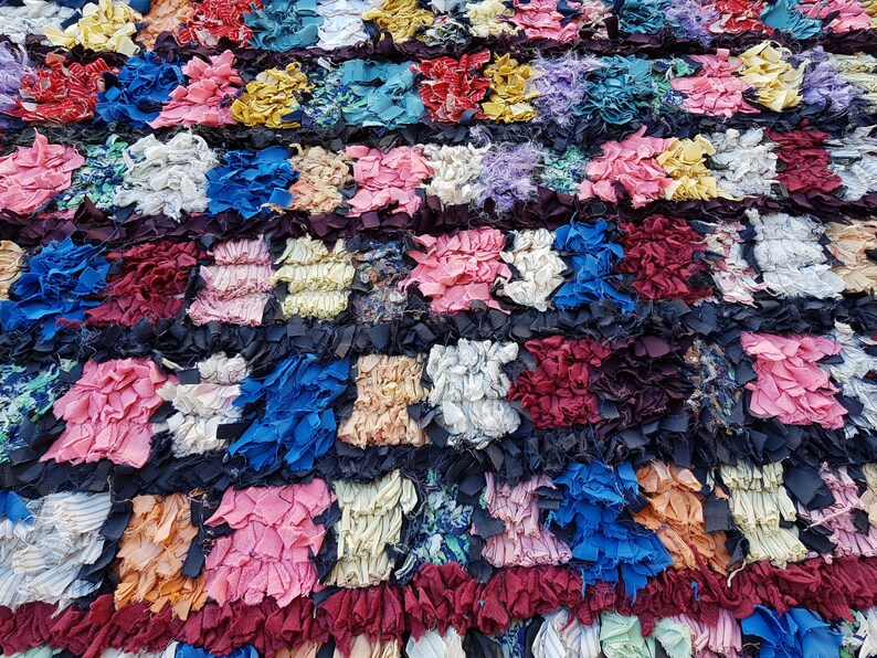 Vintage Boucherouite Rug Moroccan Rag Rug - Etsy