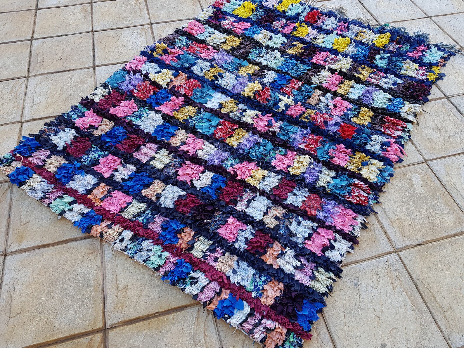 Vintage Boucherouite Rug Moroccan Rag Rug - Etsy