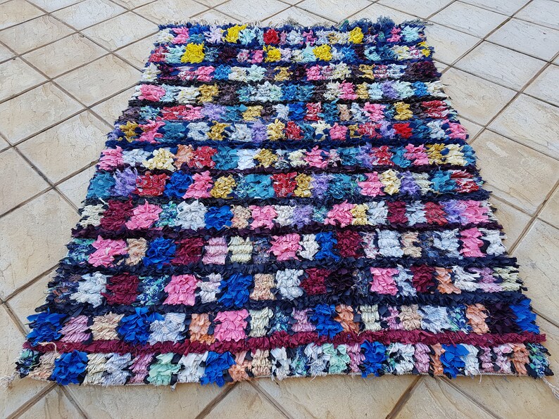 Vintage Boucherouite Rug Moroccan Rag Rug - Etsy