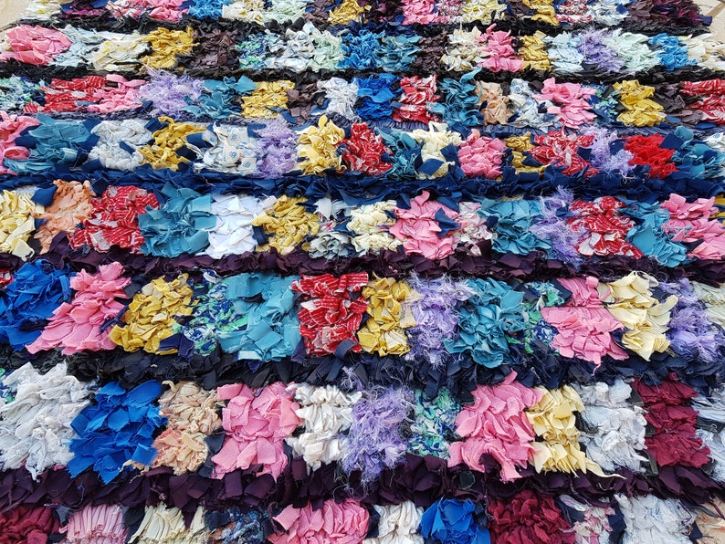 Vintage Boucherouite Rug Moroccan Rag Rug - Etsy