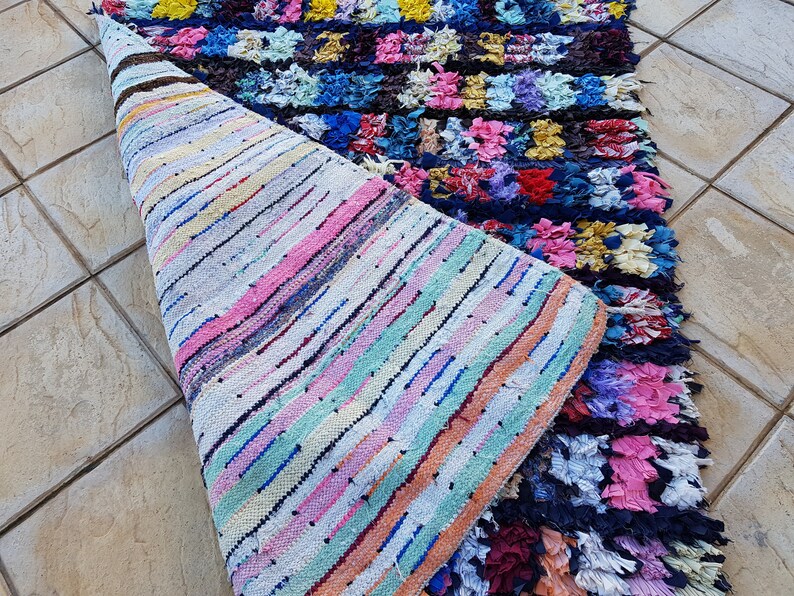 Vintage Boucherouite Rug Moroccan Rag Rug - Etsy