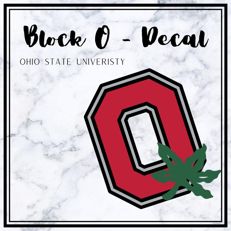 Collegiate Car Decal Block o With Buckeye Leaf - Etsy
