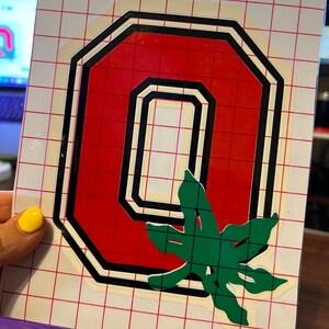 Collegiate Car Decal Block o With Buckeye Leaf - Etsy