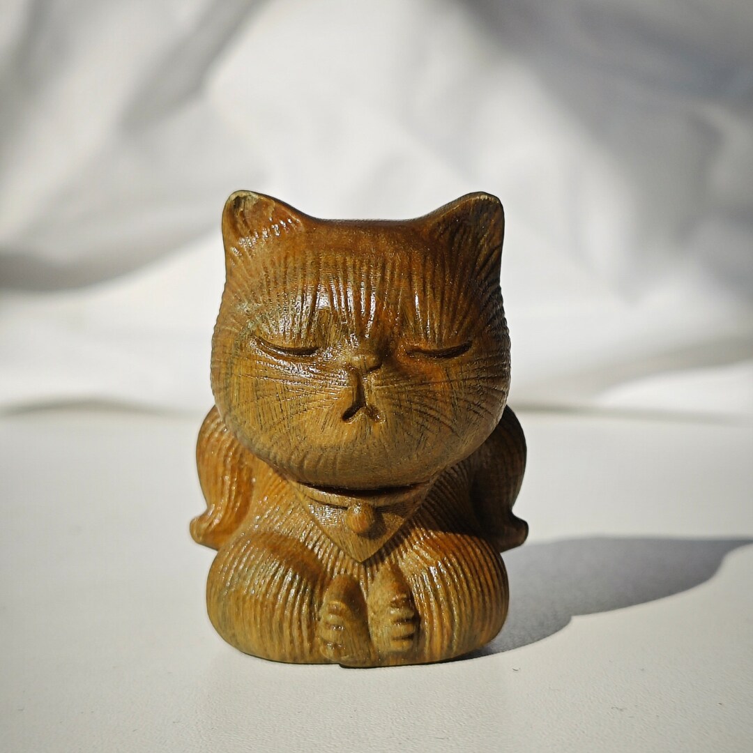 Wooden Haughty Cats,cat Sculpture,cat Ornaments,handmade Carving,cat ...
