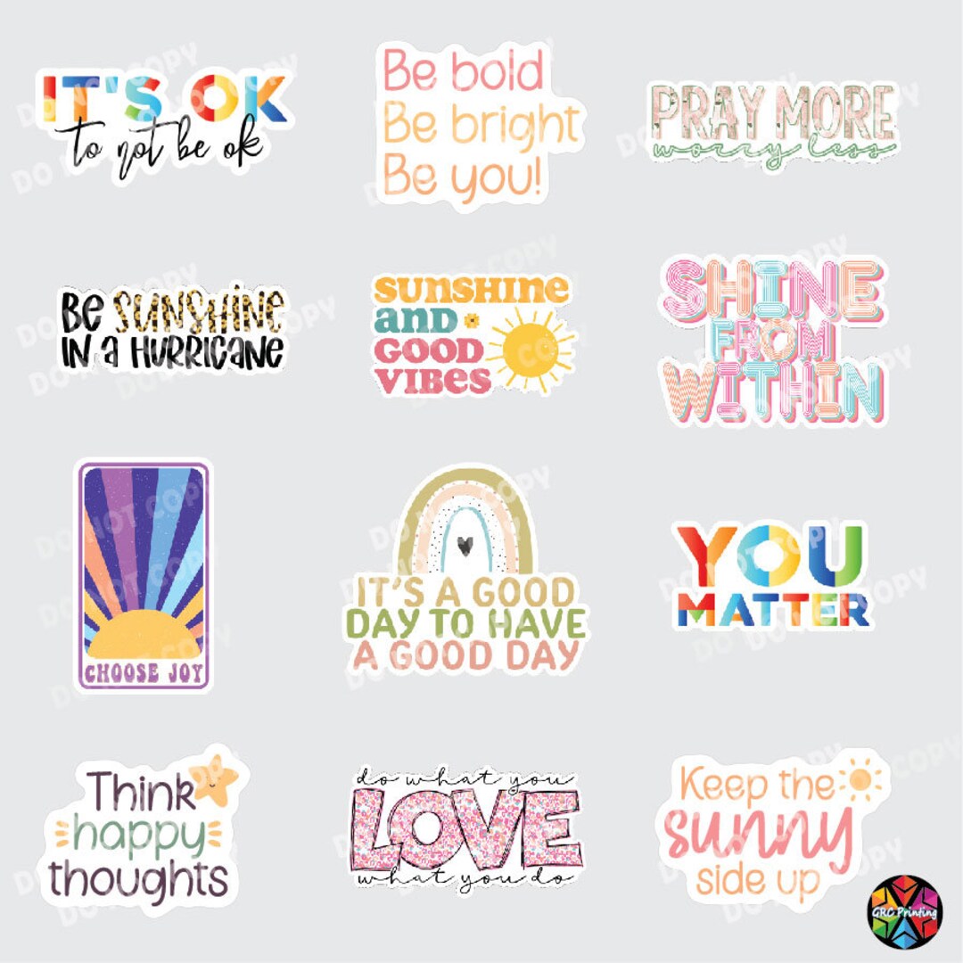 Inspirational Sticker Pack-die Cut Sticker-you Matter-be Bright-be You ...