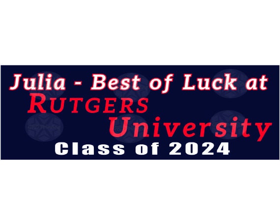 Personalized Vinyl Banner - College Banner-good Luck in College-class ...