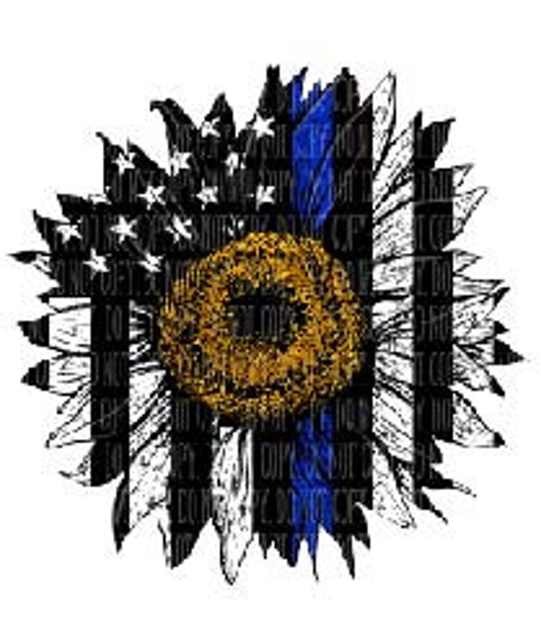 Police-sunflower-sticker-support the Blue-decal - Etsy