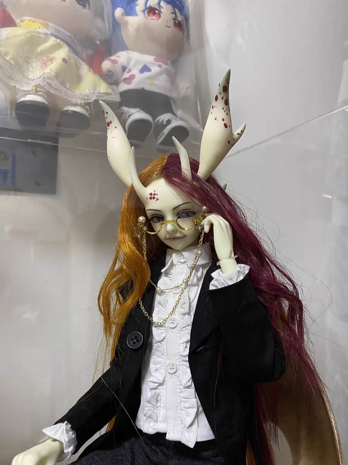 Children Toy BJD 1/4 1/6 Doll's Photo Props Accessoriess Gold Half-rim ...