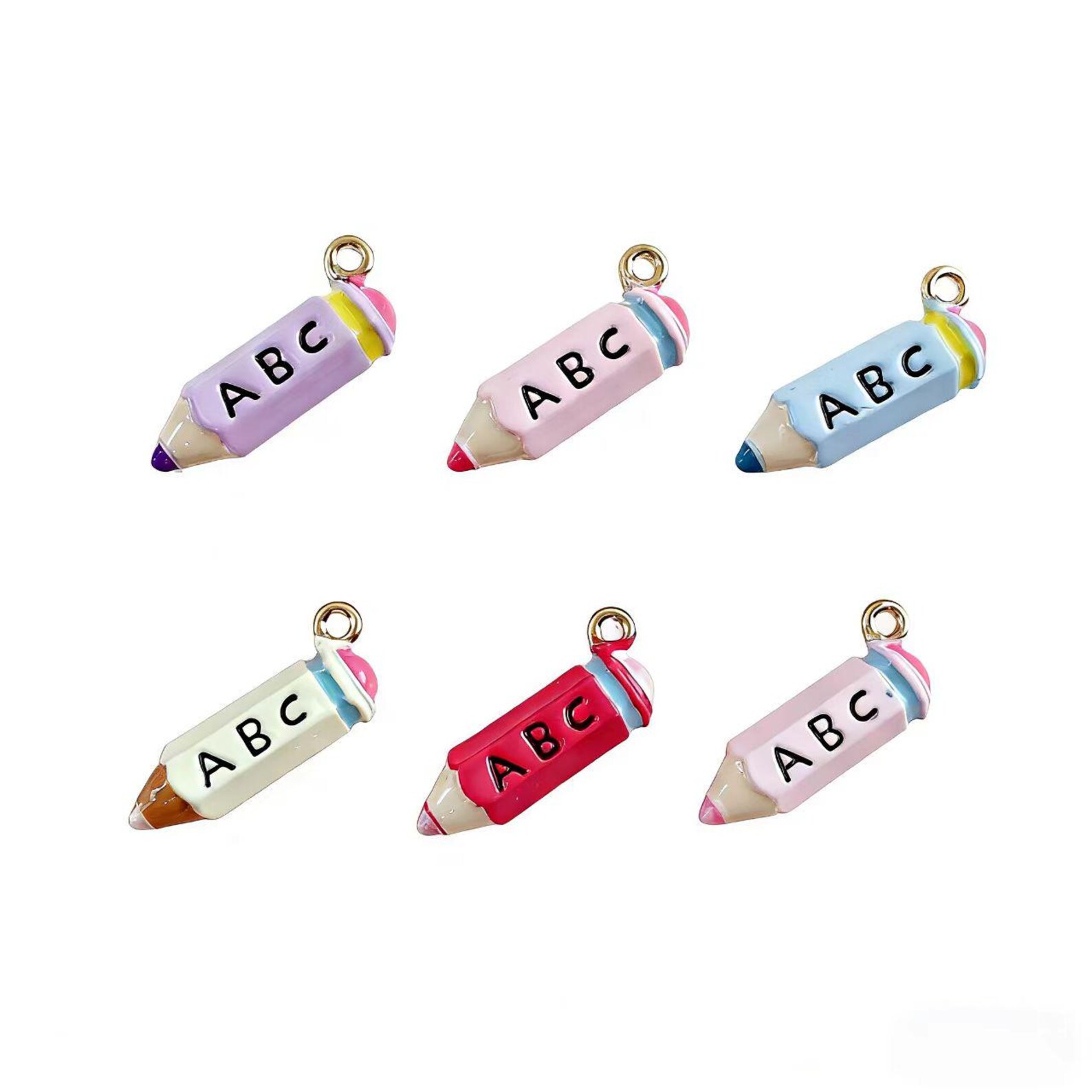 Kawaii ABC Pencil Charms, Kawaii Teacher Jewelry(2pcs) - Etsy