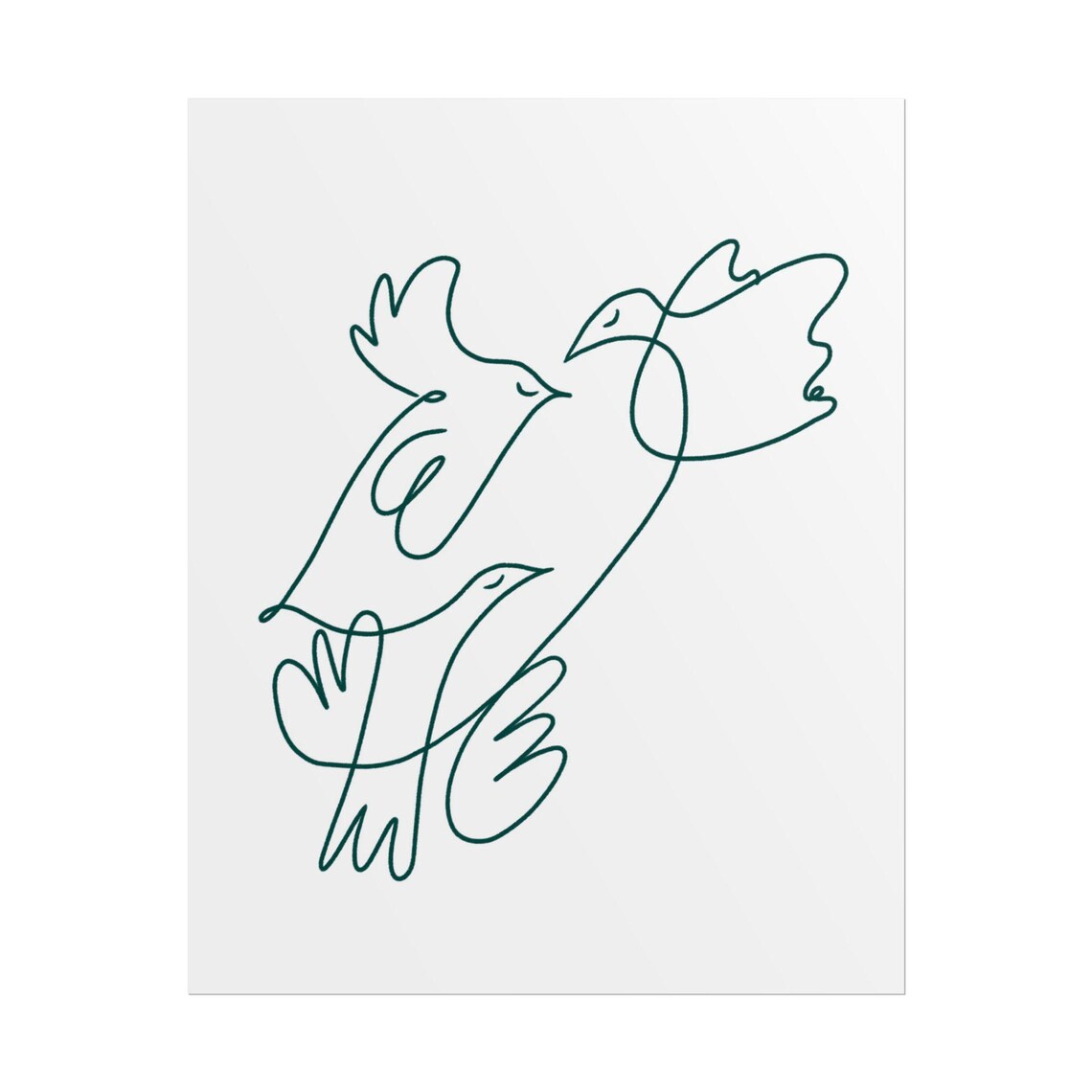 Peace Dove Line Art Rolled Posters, Wall Art Gift, Minimalist Bird ...