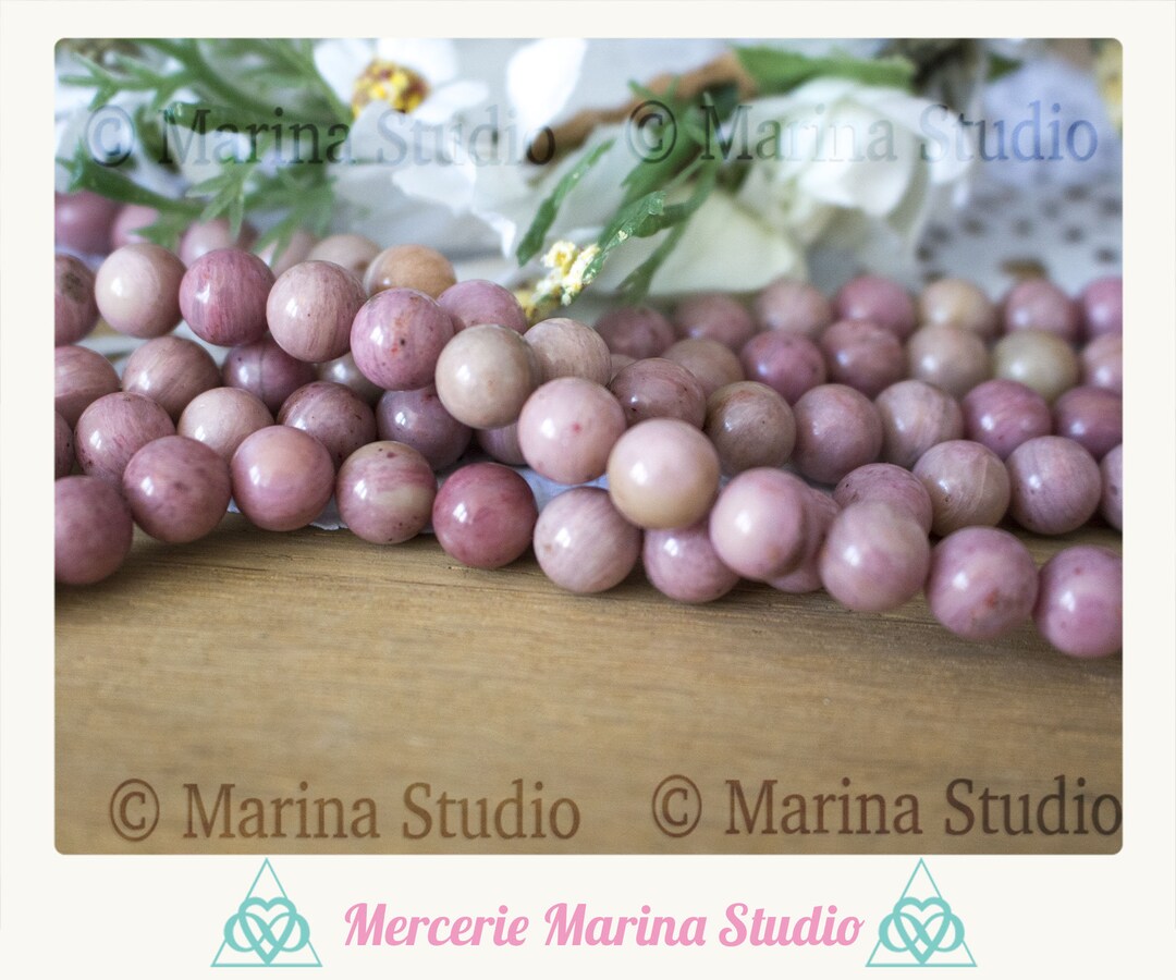 10 Perlas de Rodonita 10mm 8mm o 6mm Perlas Naturales Verdaderas, Perla ...