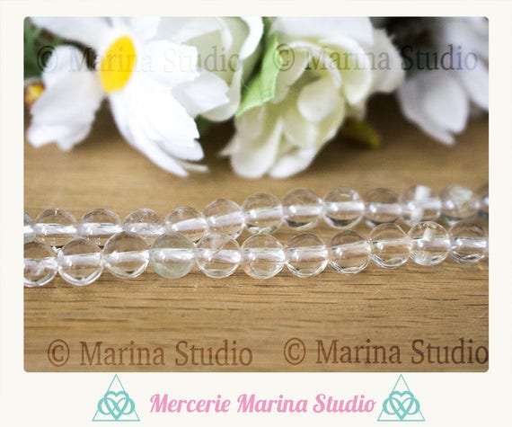 10 Crystal Beads of Quartz Rock Crystal Beads 8mm or 6mm or | Etsy