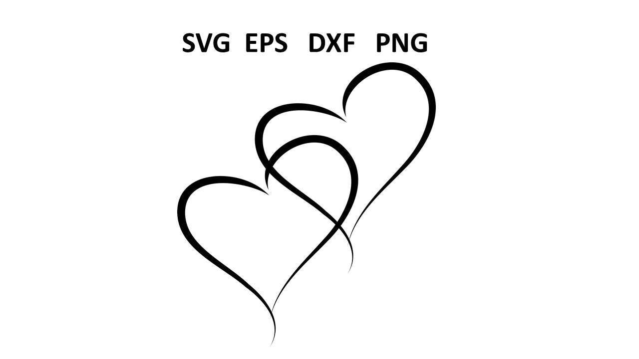 Double Open Hearts Svg SVG Instant Download SVG PNG Eps - Etsy