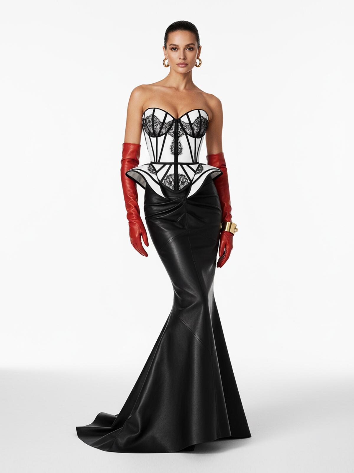 RED CARPET PROM Couture Corset W Figured Peplum: Birthday Party ...