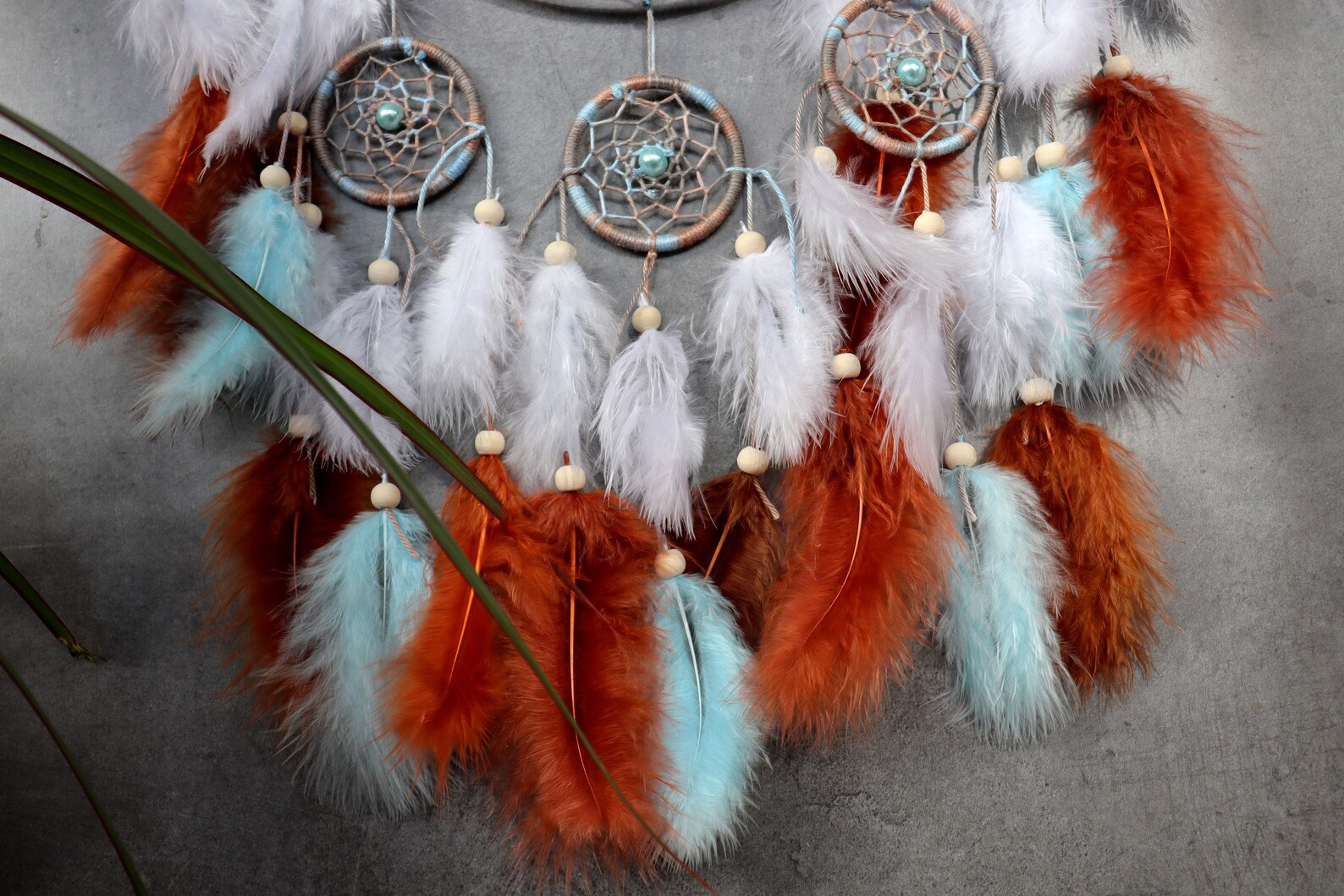 Atrapa sueños hecho a mano dreamcatcher tono marrón y azul | Etsy