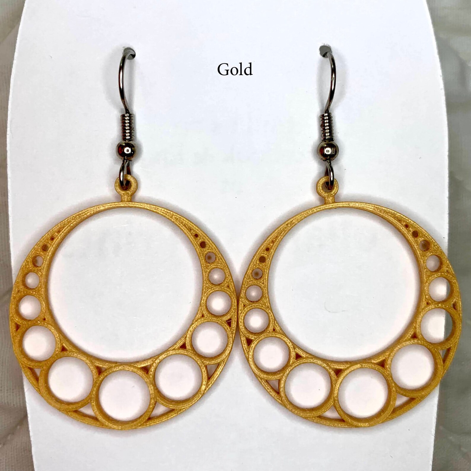 Apollonian Gasket 3-D Printed Earrings, Fractal Geometry, Nested Circles - Etsy