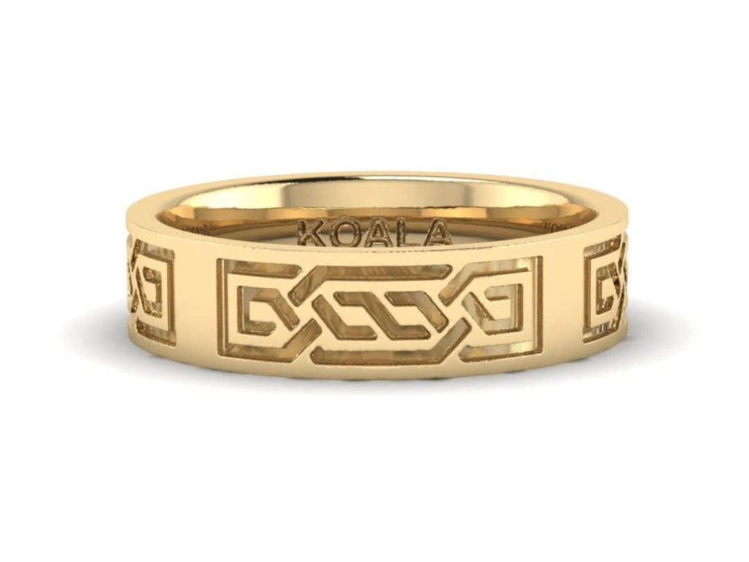 Celtic Knot Infinity Wedding Band Solid White Gold Yellow Gold Rose ...