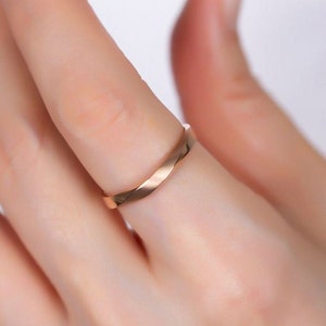 Vintage Mobius Strip Wedding Band, Solid 14k Rose Gold Both Side Diamond Ring - Etsy