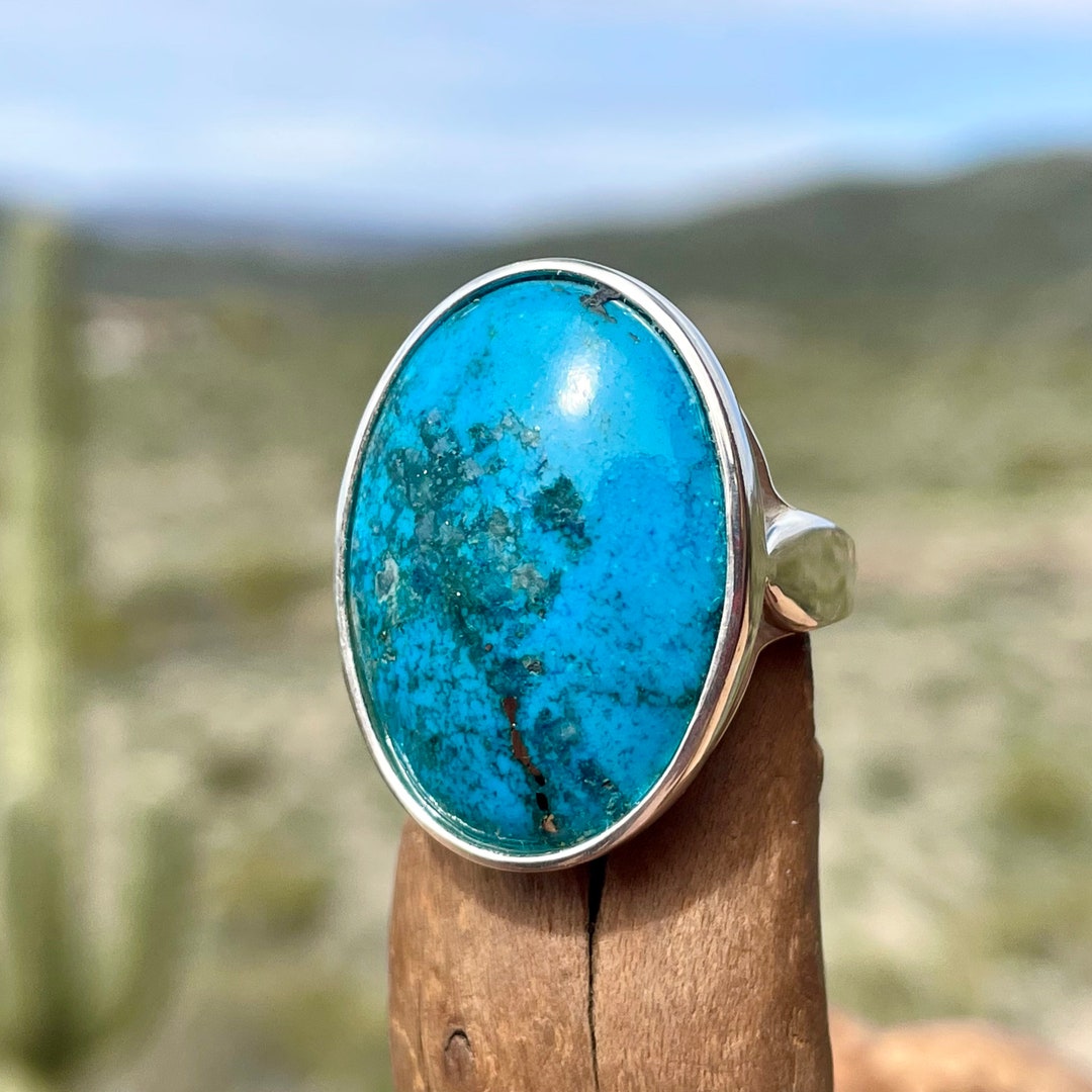 Anillo turquesa grande con piedra preciosa turquesa Kingman de - Etsy ...