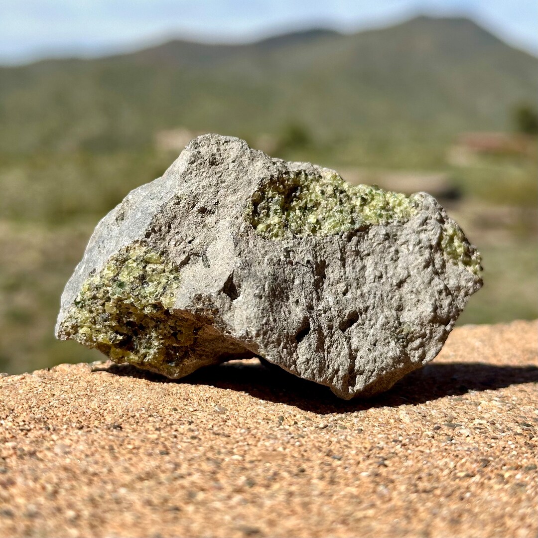 Small Raw Peridot in Basalt Mineral Specimen, Forsterite, Raw Peridot ...