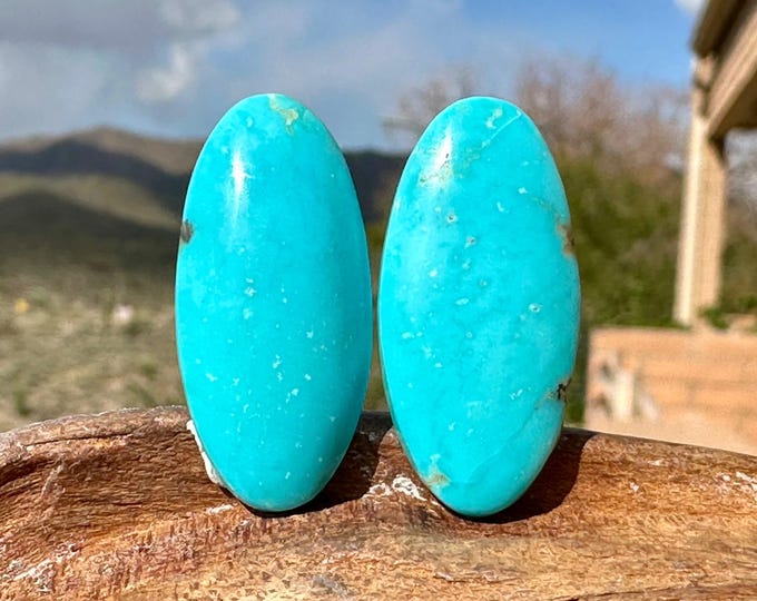 Kingman Turquoise Cabochon, 28 X 13 Mm Arizona Turquoise Gemstone, Oval ...