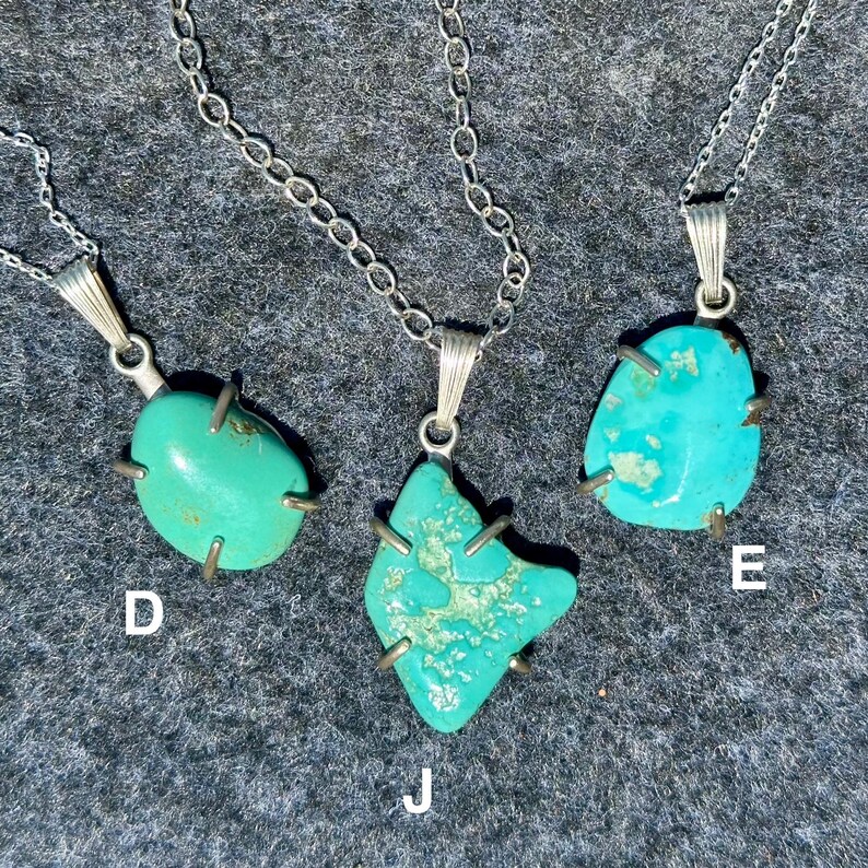 Kingman Turquoise Nugget Pendant: Sterling Silver With Freeform Tumbled ...