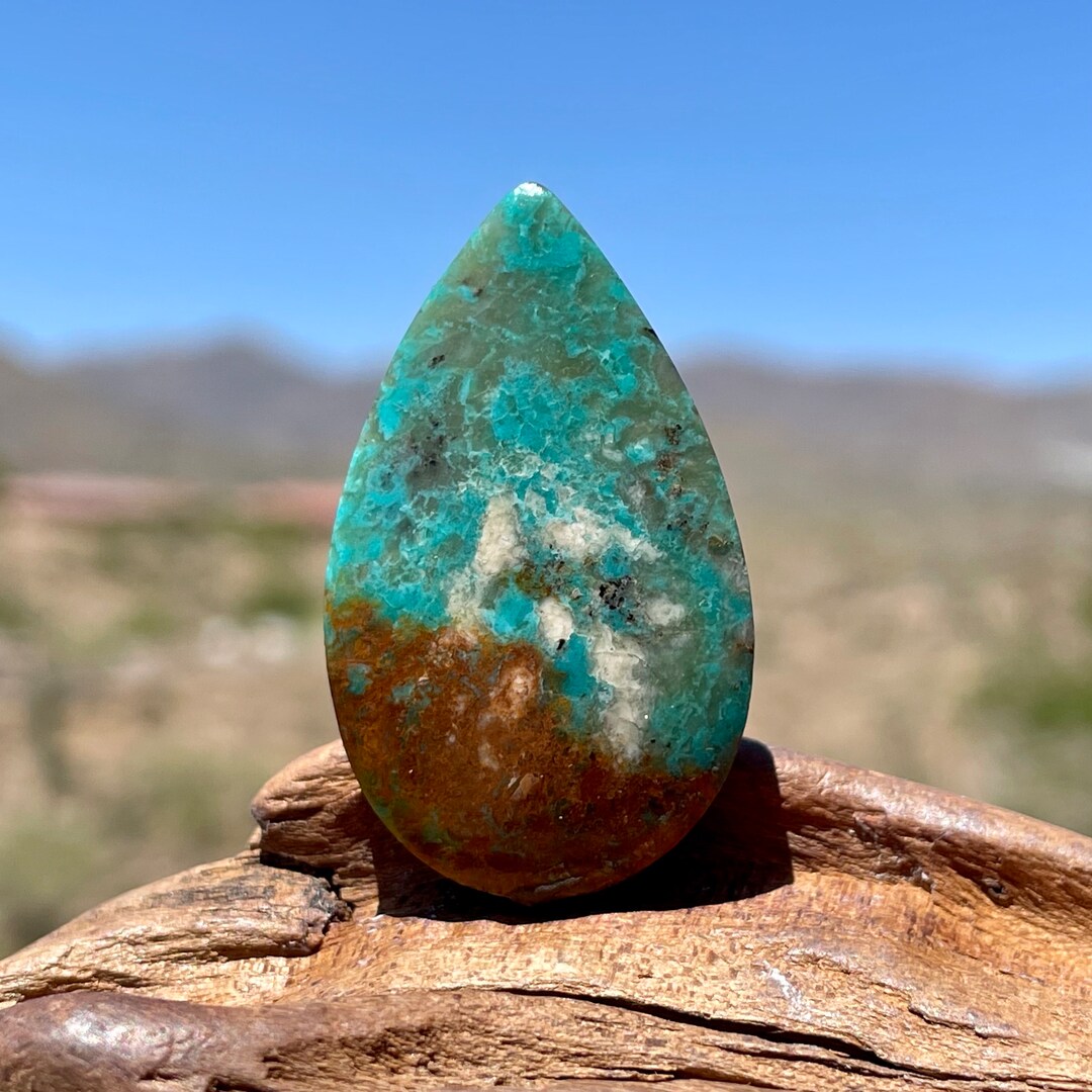 Kingman Turquoise Cabochon, 39.0 X 23.3 Mm Real Turquoise Gemstone ...