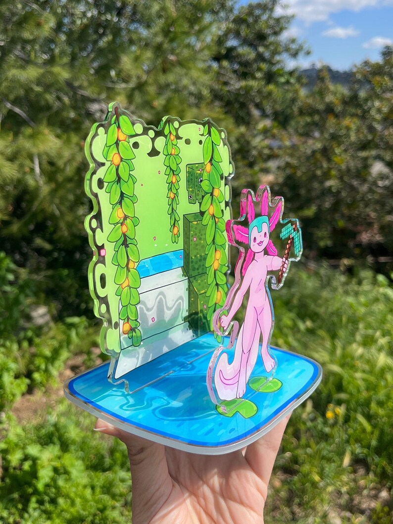Minecraft Axolotl Lush Cave Acrylic Standee - Etsy