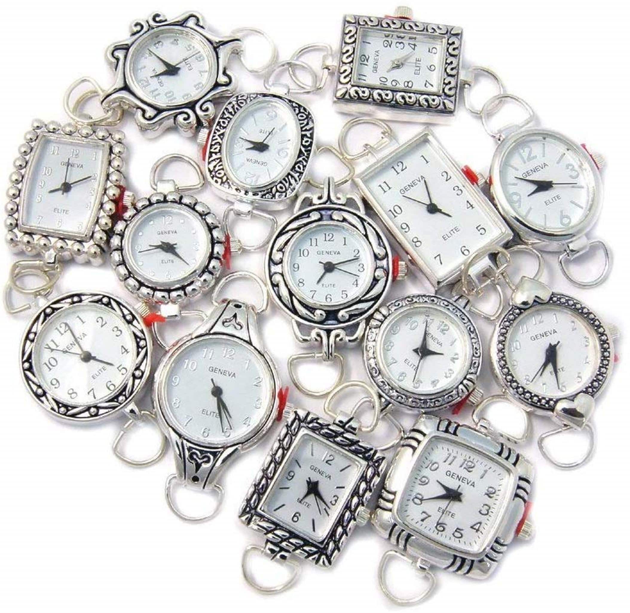 10 Mix Silver Tone Geneva Elite Watch Faces for Beading Loops - Etsy Canada