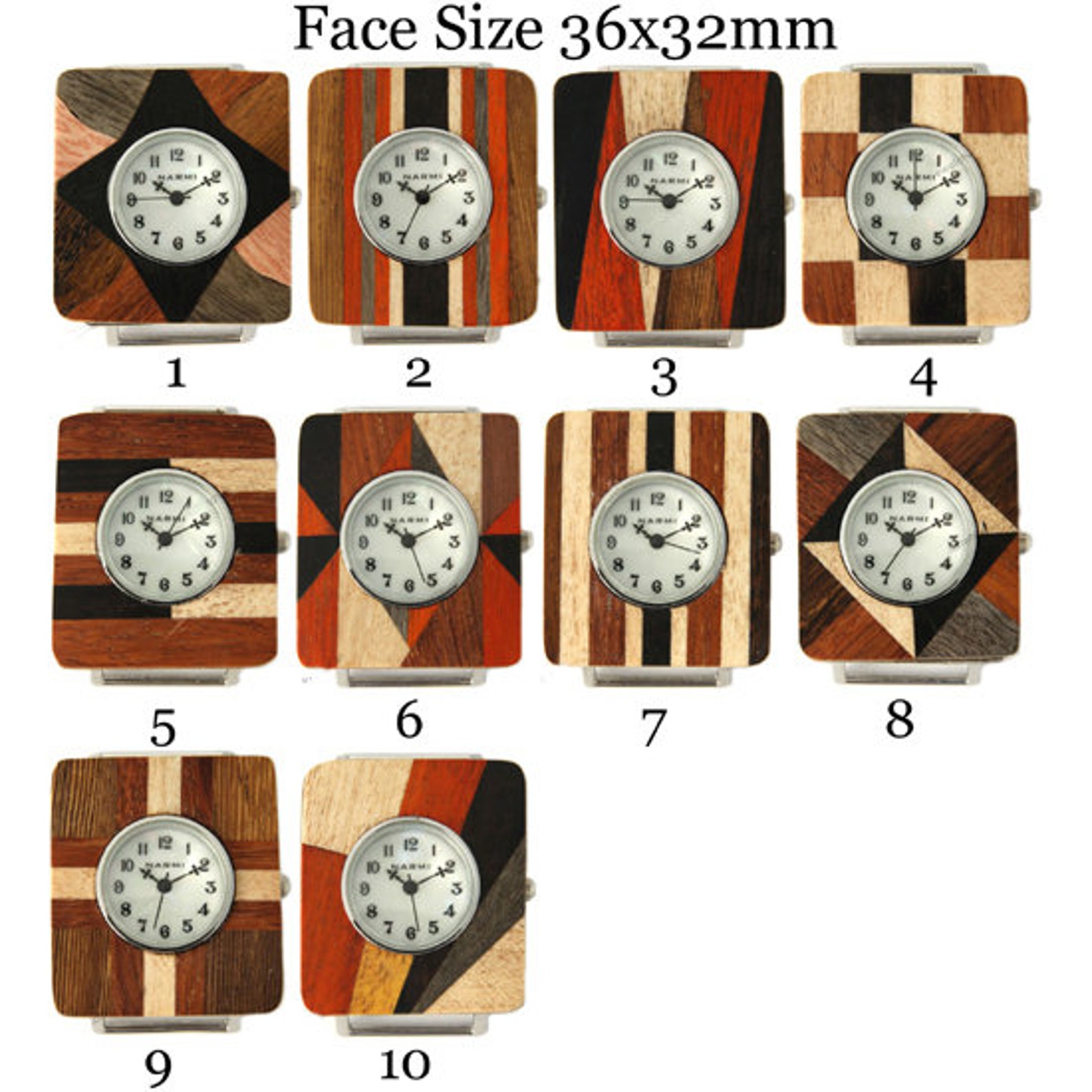 Wood Solid Bar Ribbon Square Watch Face 36 X 32 Mm - Etsy