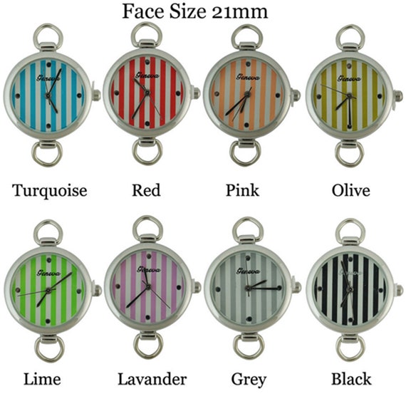 Geneva Color Stripes Round Shape Beading Watch Face 21mm With | Etsy