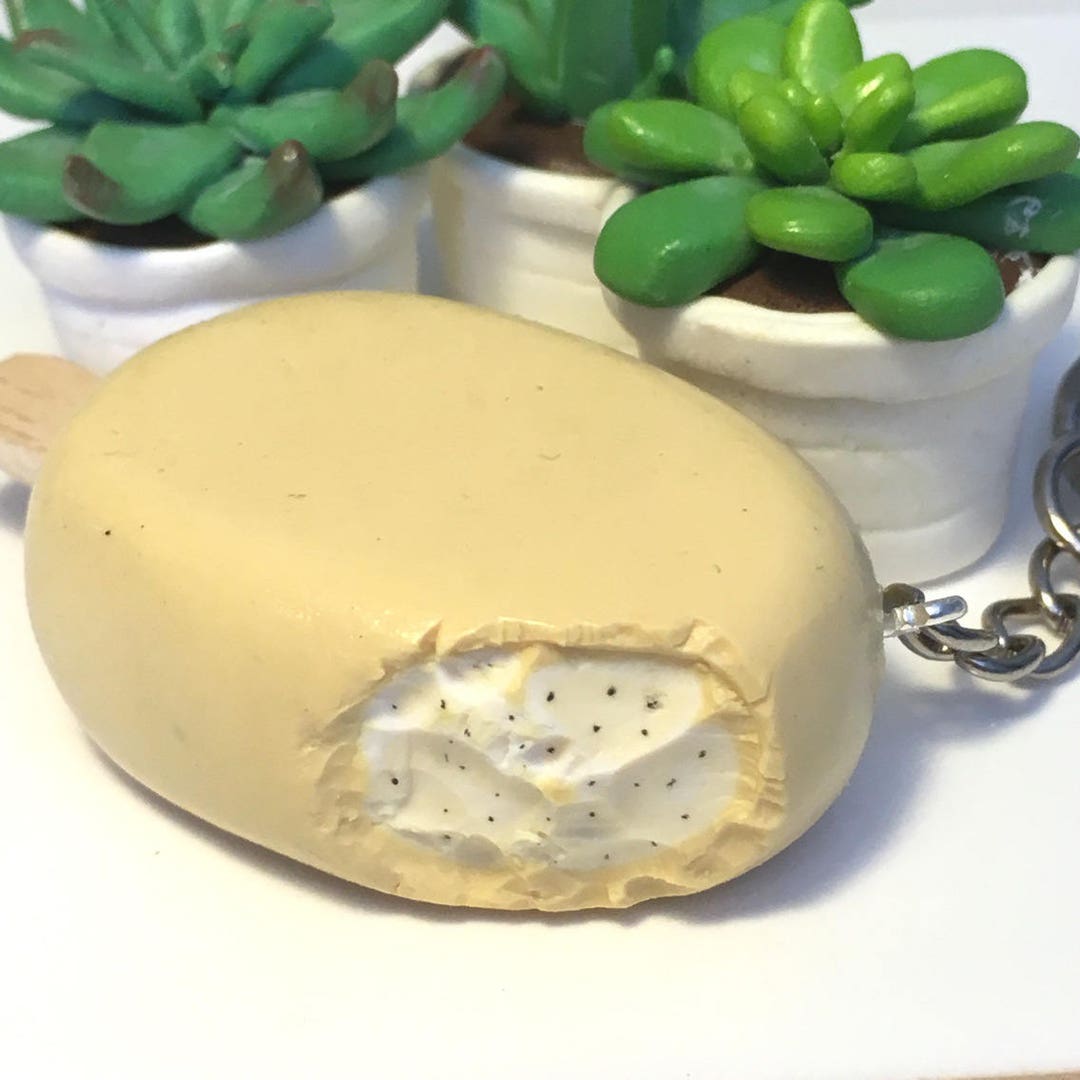 White Chocolate Magnum Ice Cream Key Ring in Fimo - Etsy