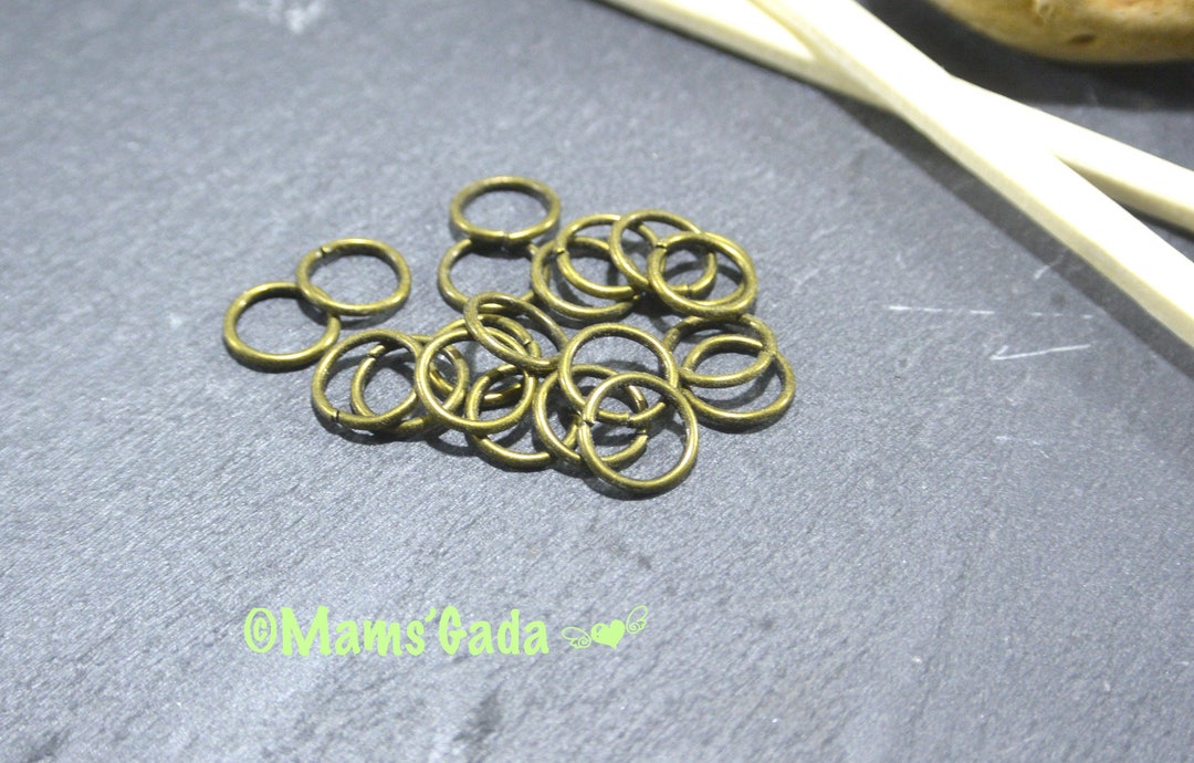 Set of 20 Open Junction Rings Ø 10mm Thickness 1.3mm Metal Color Bronze ...