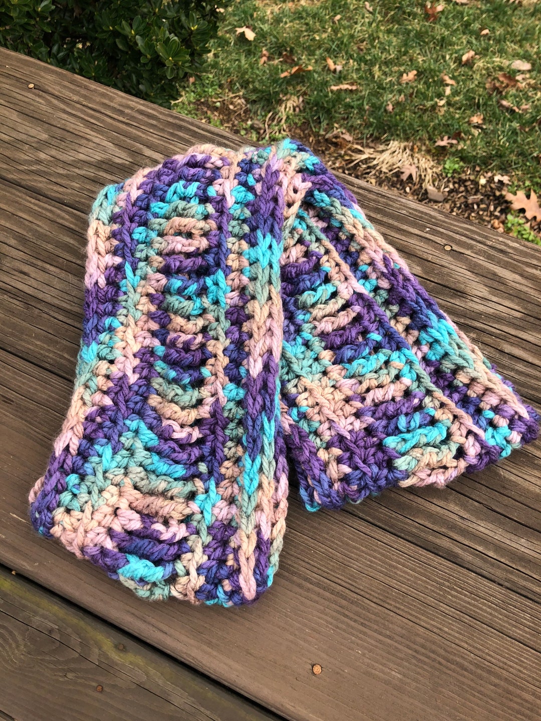 Multi-color Handmade Crochet Infinity Scarf - Etsy