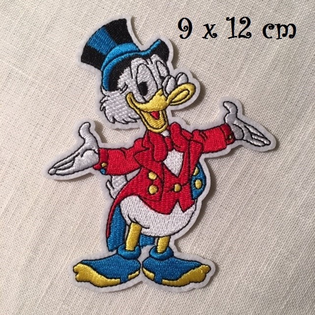 Iron-on Patch Badge - CARTOON SCROOGLE DUCK ** 9 X 12 Cm ** Iron-on ...