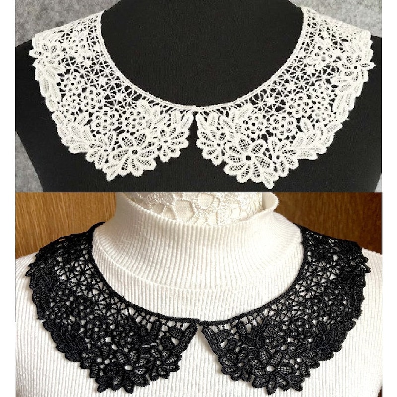 Black Lace Collar - Etsy