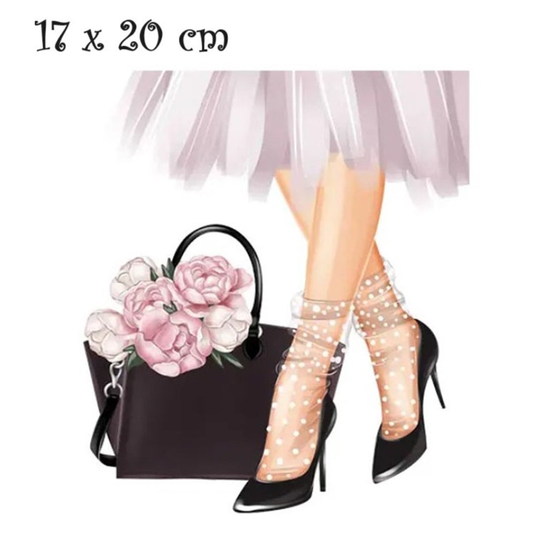 Applique Patch, Iron-on Transfer Design, Women's Pump Legs, Plumetis ...