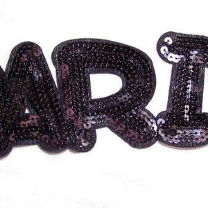 Large Iron-on Sequin Patch Badge LETTER MOT PARIS 8 X 24 - Etsy