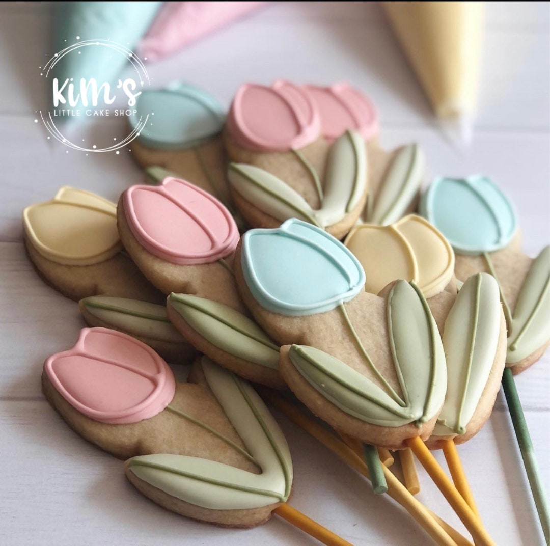 Single Tulip Flower Cookie Cutters, Fondant and Playdoh Cutters Too ...