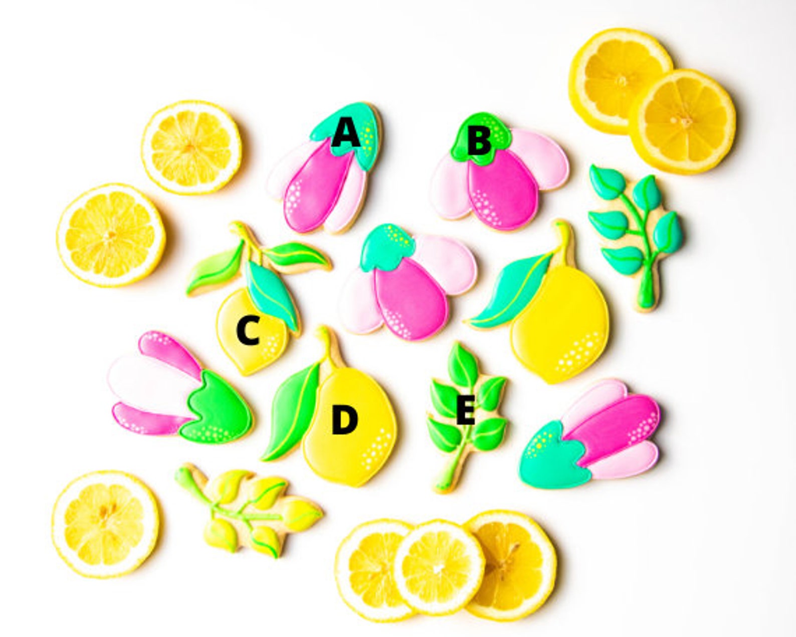 Lemon Cookie Cutters, Flower Buds and Leaves Cookie Cutters, Fondant ...
