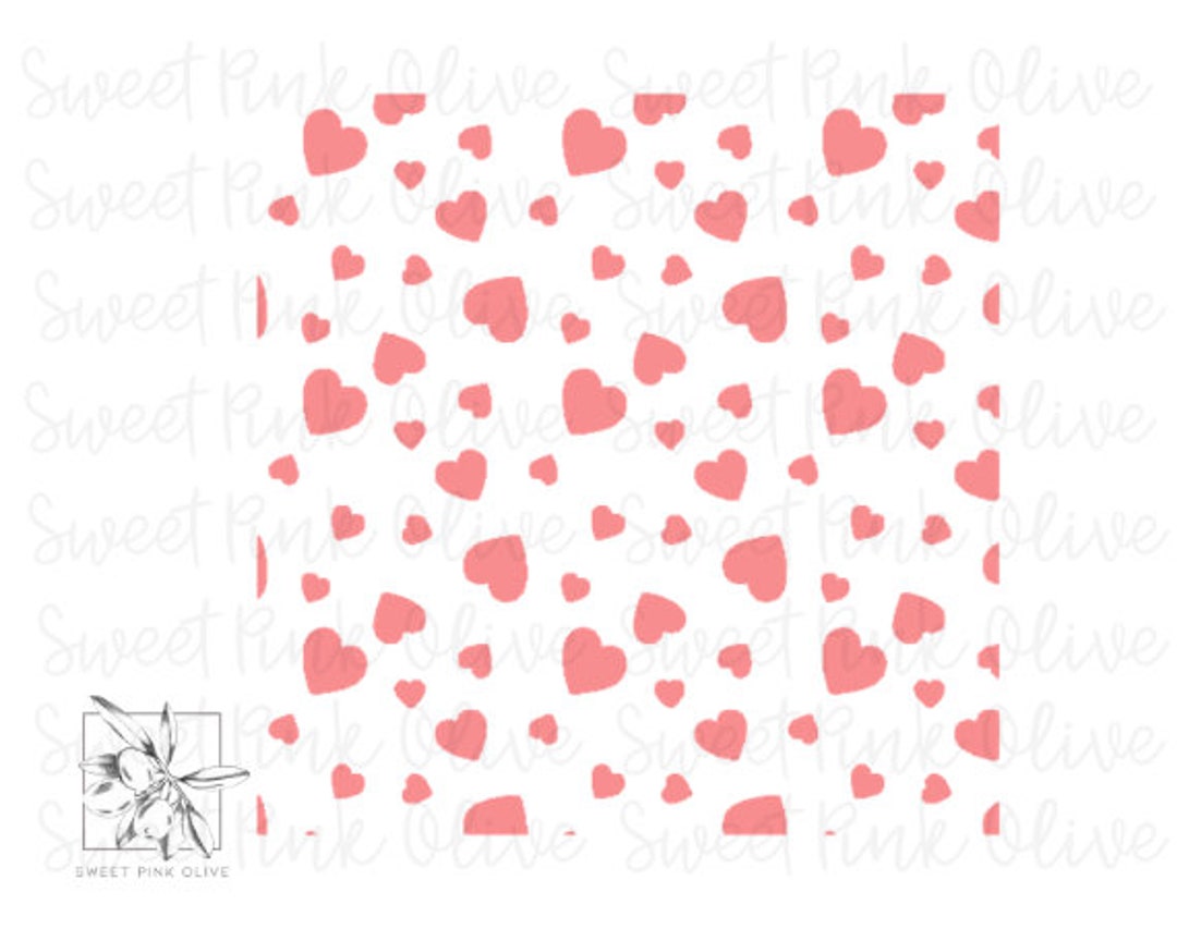 Scattered Hearts 2 Stencil - Etsy