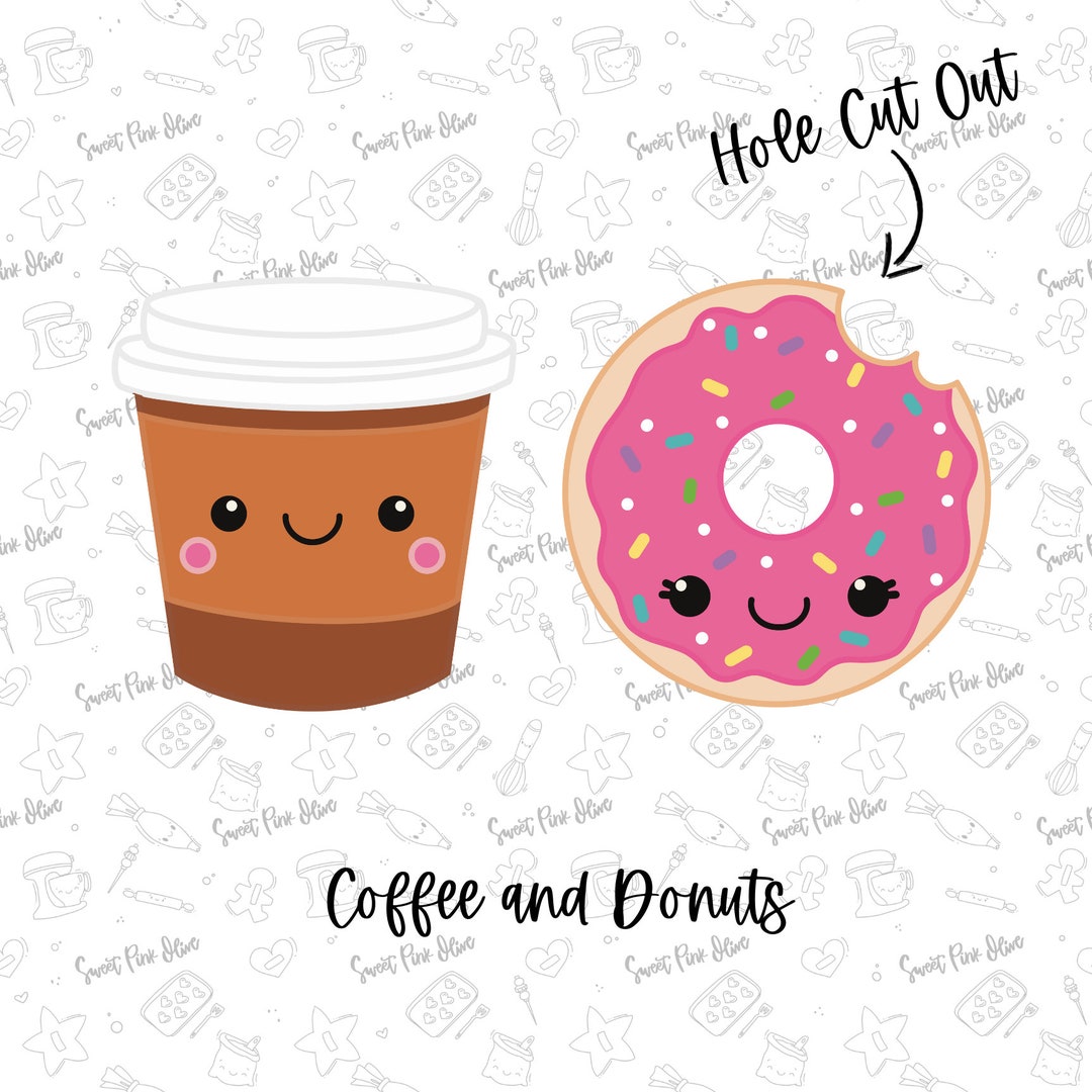 Coffee and Donut - Valentine Food Pair Cookie Cutters - Etsy