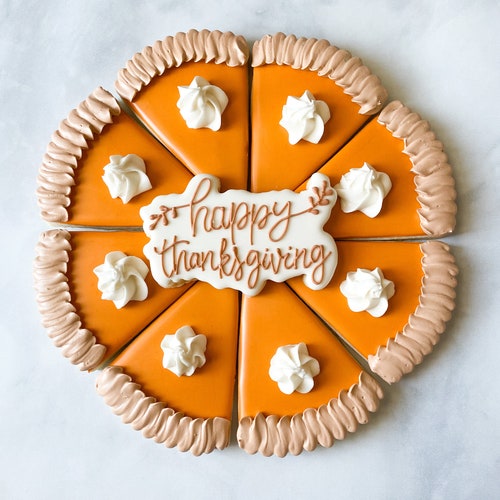 Thanksgiving Pie and Happy Thanksgiving Plaque Cookie Cutter - Etsy